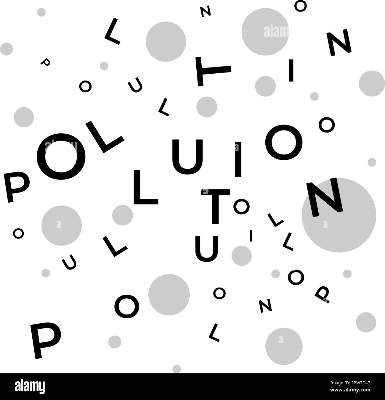 Stop CO2 emission reducing air pollution. Pollution typographic design ...