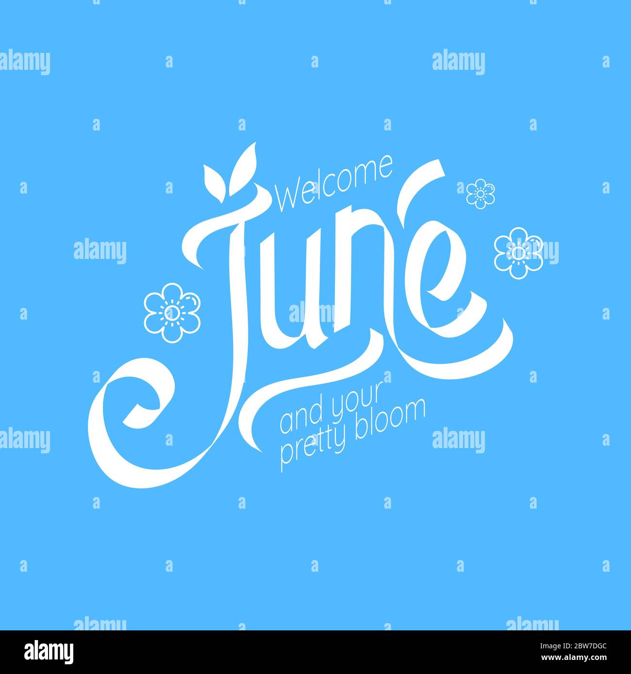 typography of Welcome June text message for congratulation or greeting ...