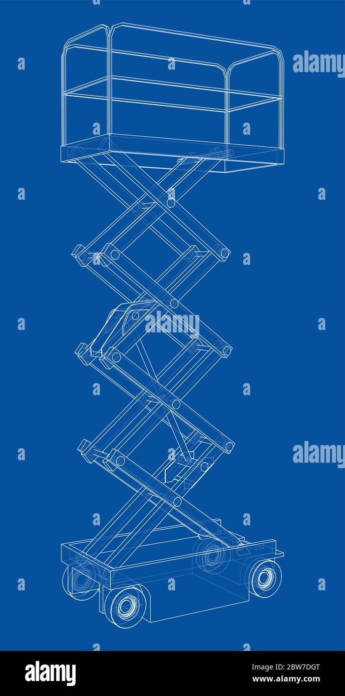 Scissor lift concept outline. Vector Stock Vector Image & Art - Alamy