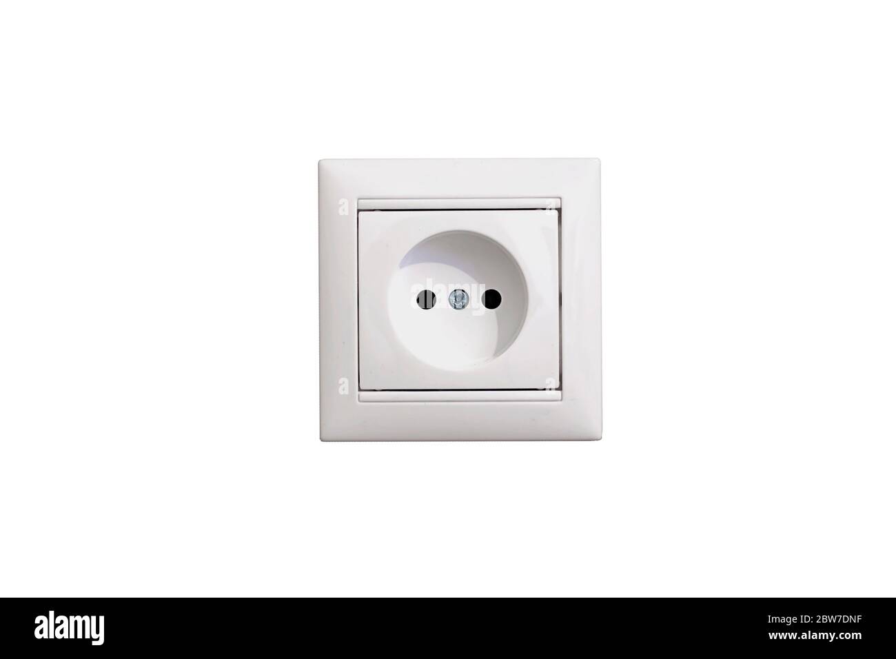 White european electrical outlet on a White background, isolate ...
