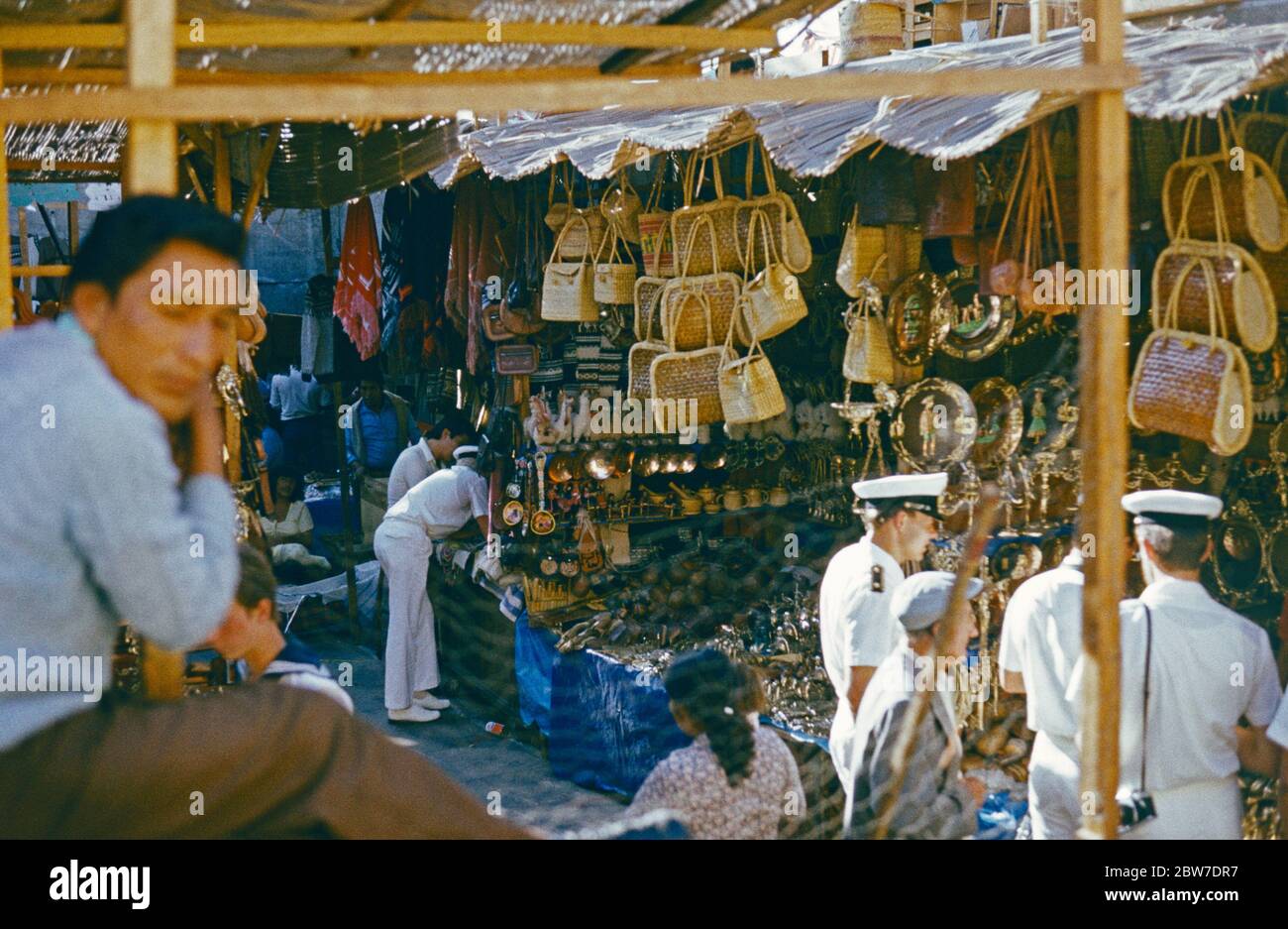Indian market near Plaza de Armas, April 30, 1982, Lima, Peru, South ...