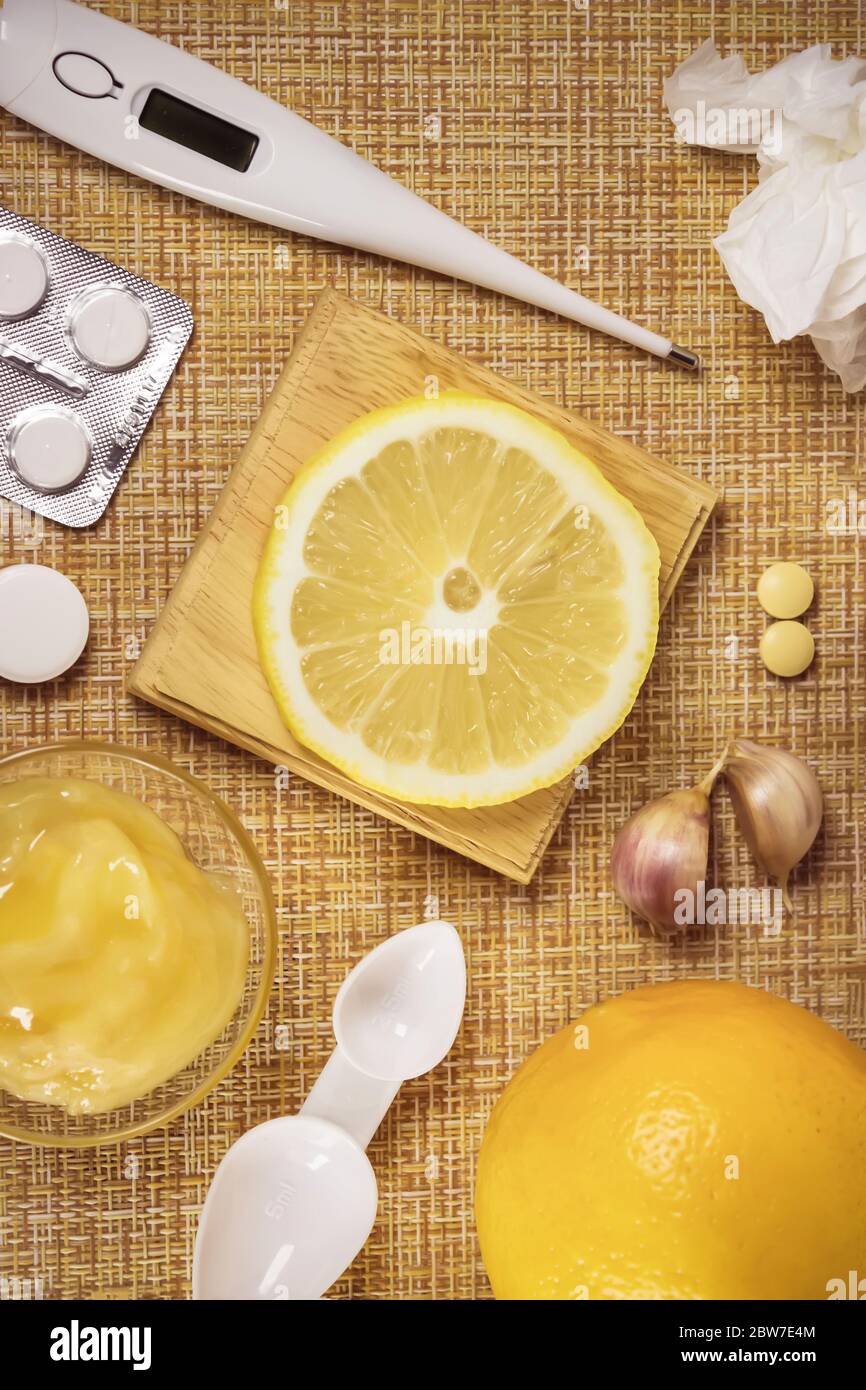 Treatment of colds and flu. Various medications, cold pills, throat ...