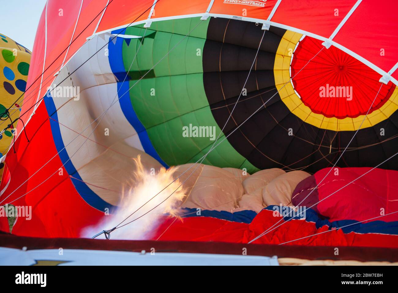 Hot Air Balloon Inflating in Australia Stock Photo - Alamy