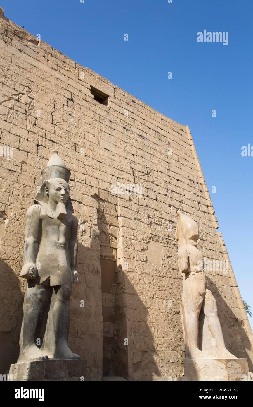 Colossi of Ramses II in Front of Pylon, Luxor Temple, UNESCO World ...