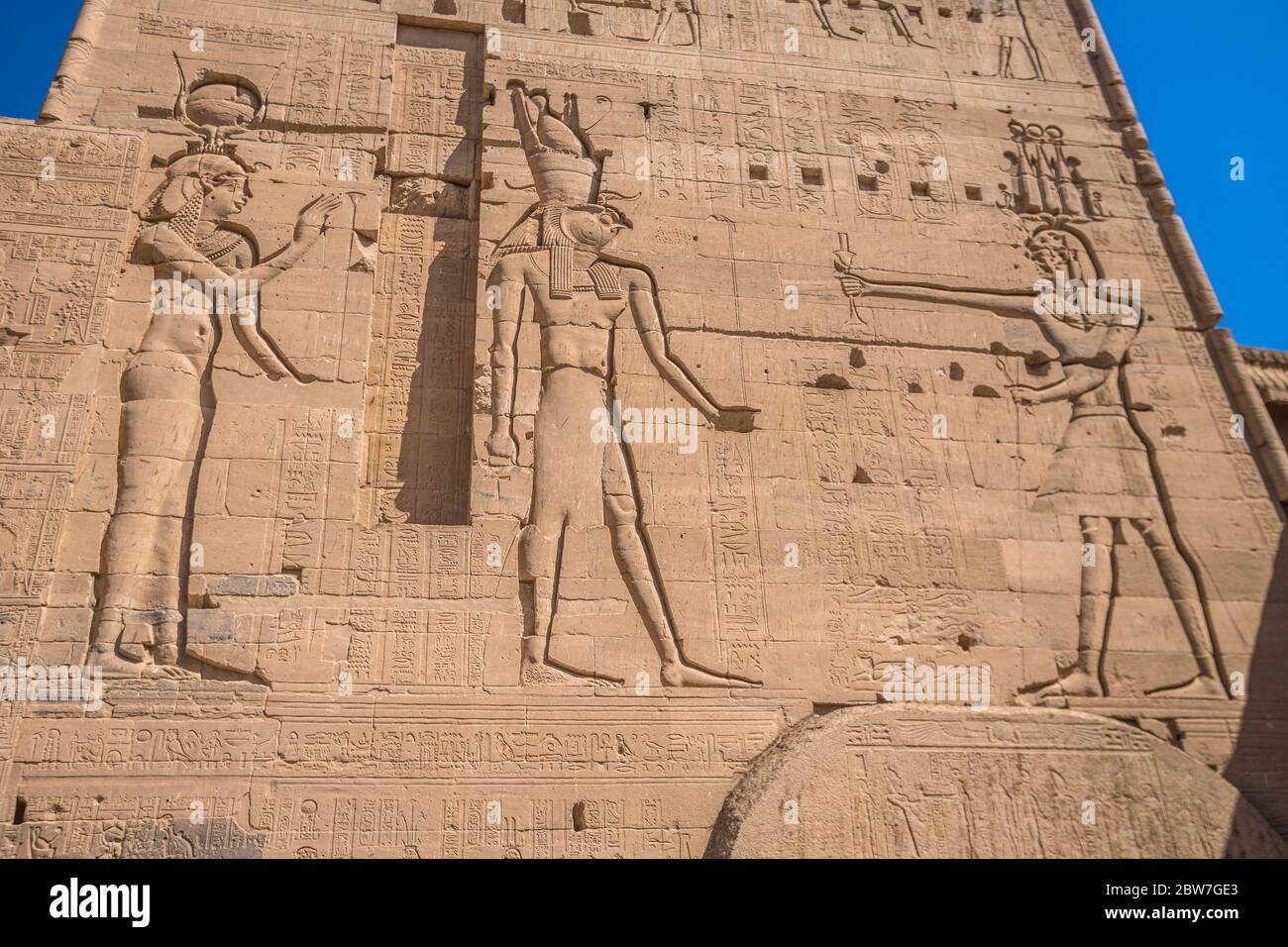 Carvings in Philae temple Stock Photo - Alamy