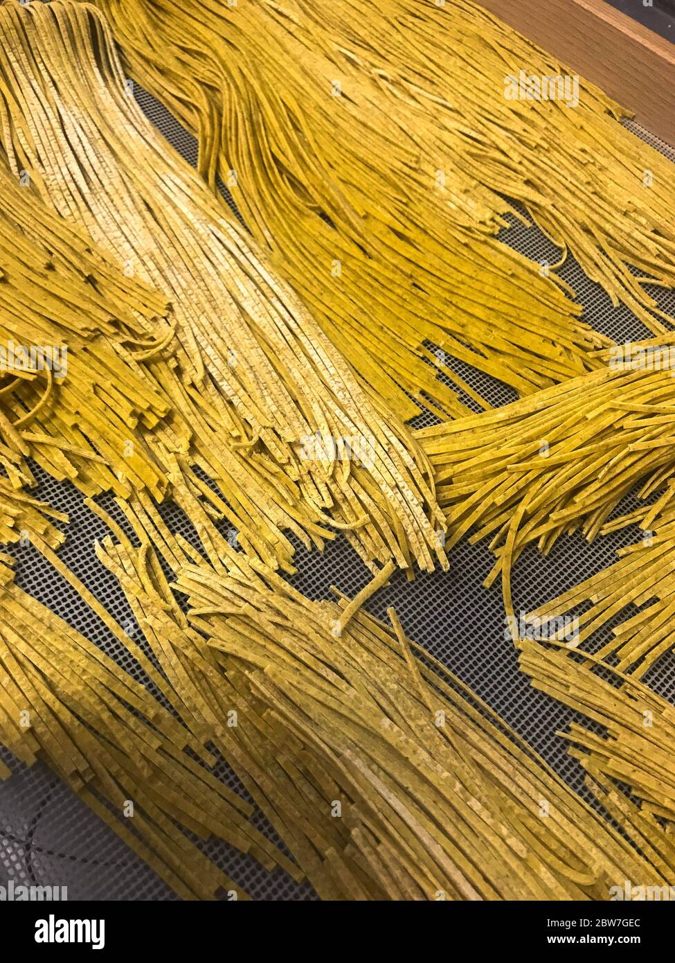 Tajarin preparation: typical pasta of Piedmont, Italy Stock Photo - Alamy