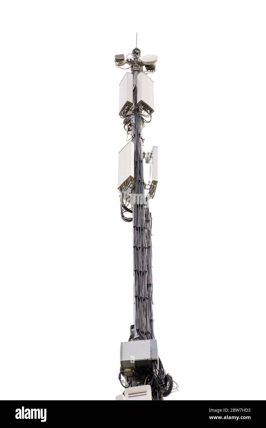 5g tower on a white background. cell tower Stock Photo - Alamy