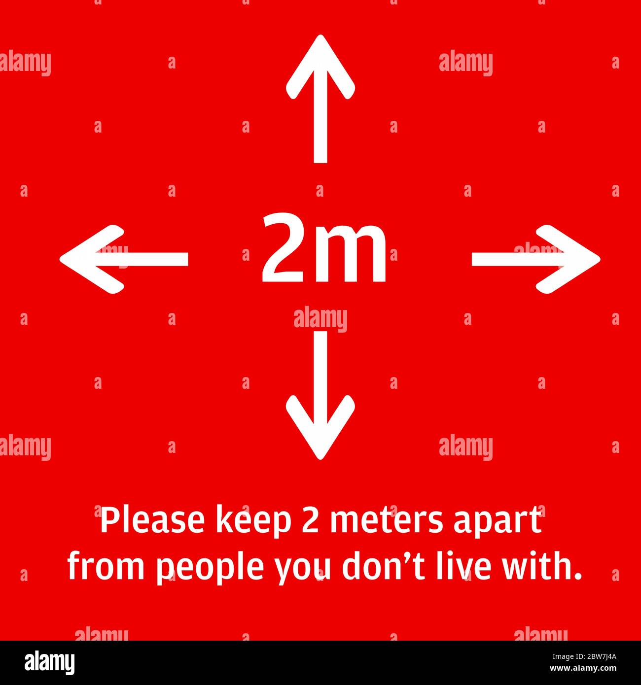 Social Distancing Message sticker for supermarkets, stores, shopping ...