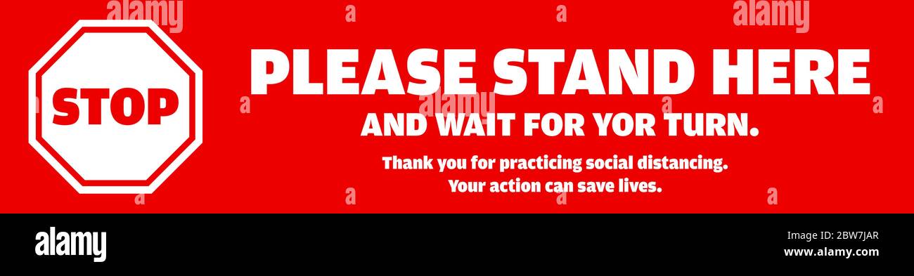 Designated queue sticker to enforce Social Distancing Measures at ...