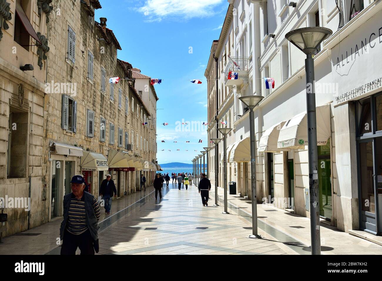 SPLIT, CROATIA - APRIL 29, 2019: The deserted main street of Marmontova ...