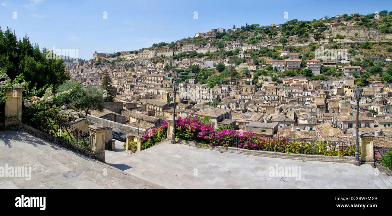 MODICA, ITALY - AUGUST 11th, 2017: The historical city center of Modica ...