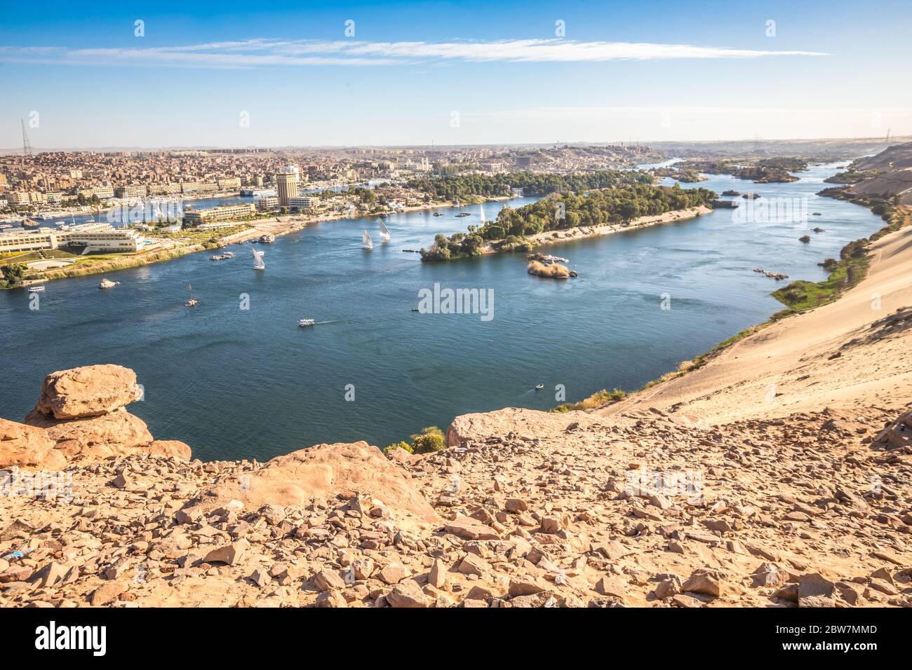 Nice Panoramic view of Aswan Egypt Stock Photo - Alamy