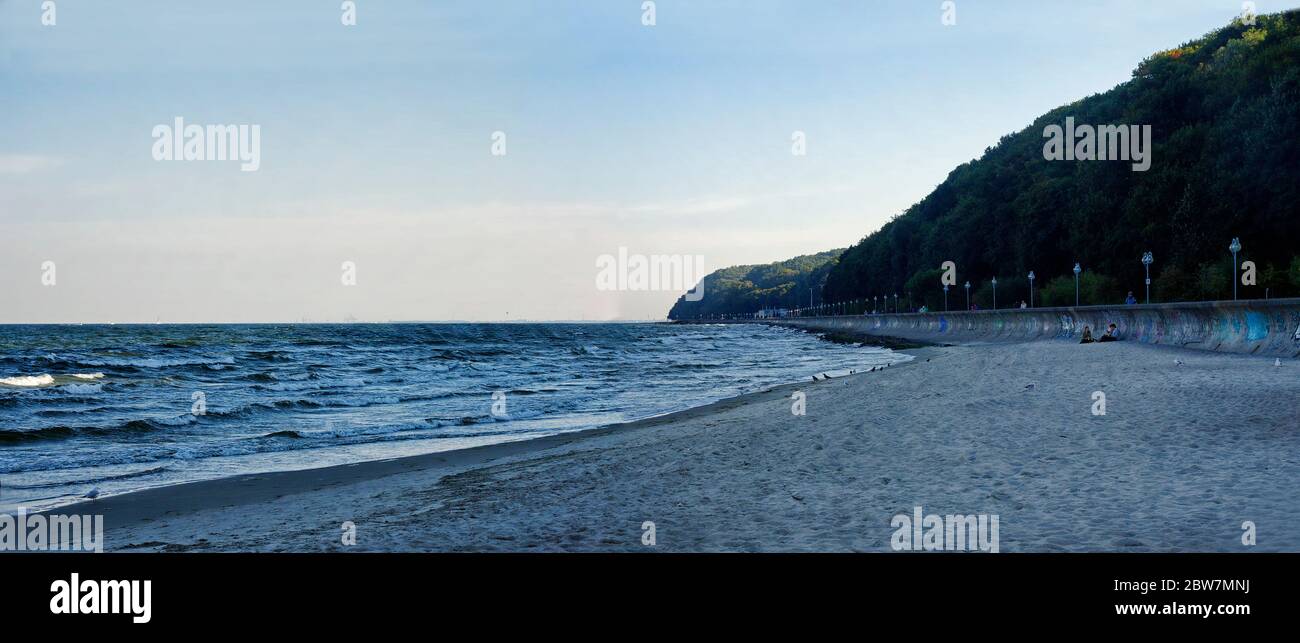 GDYNIA, POLAND: SEPTEMBER 29, 2017 - The main beach located in central ...