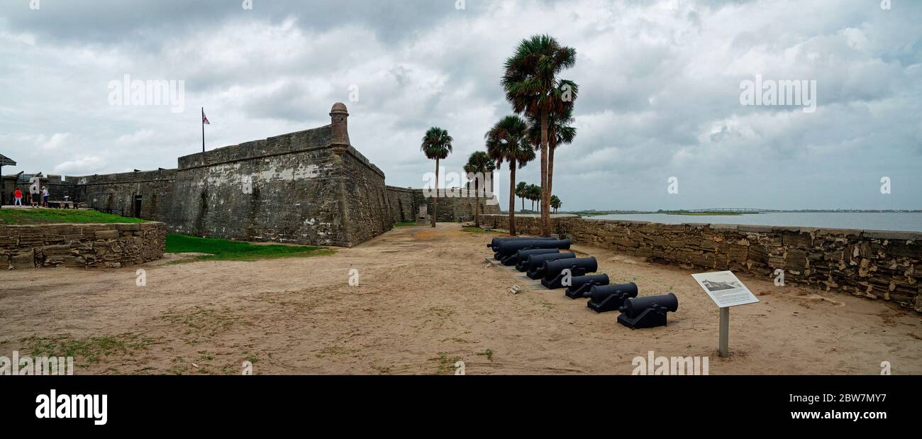Historical Castillo de San Marcos in St. Augustine, Florida, USA Stock ...
