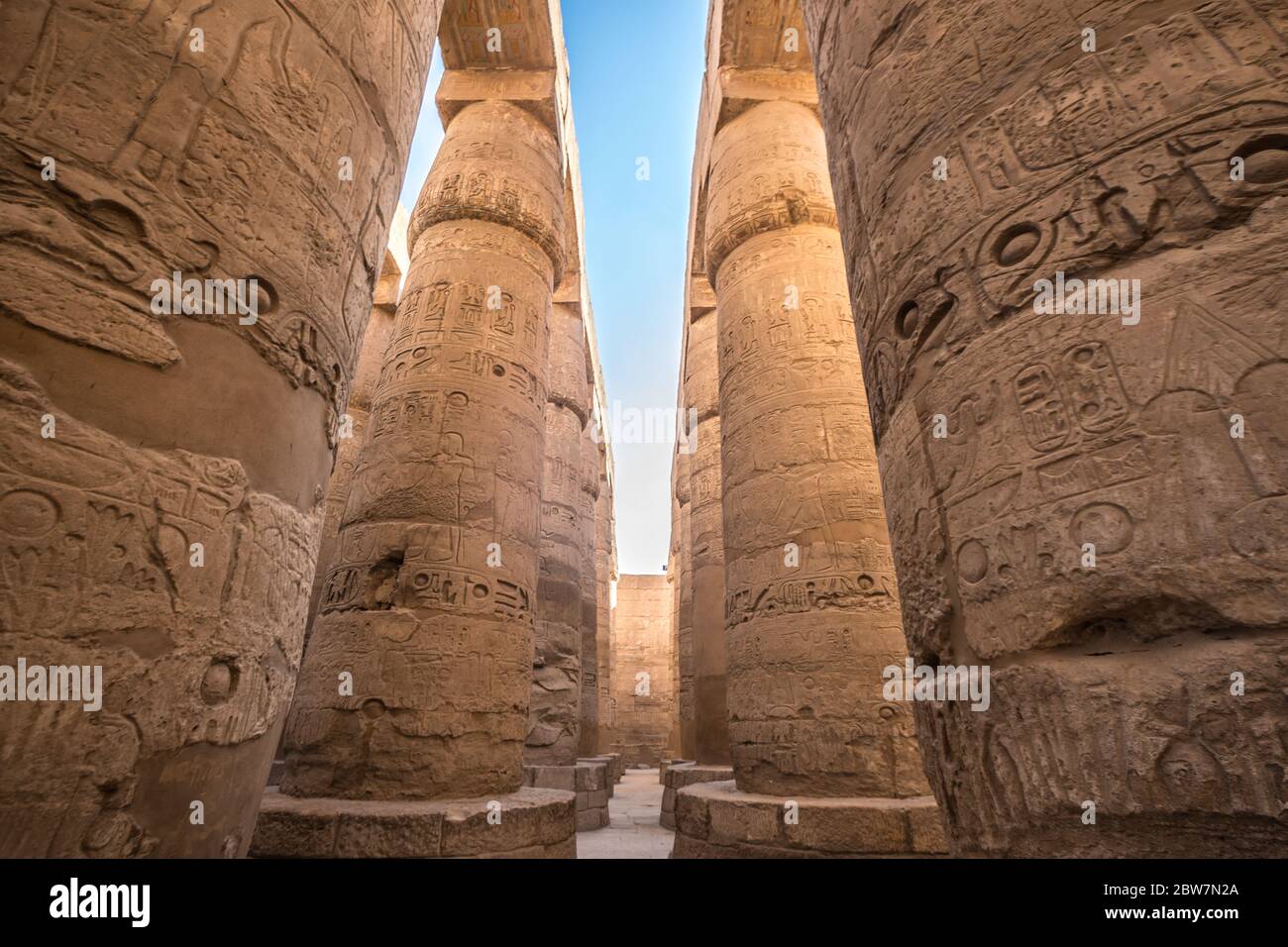 Karnak Temple columns in Egypt columns Stock Photo - Alamy