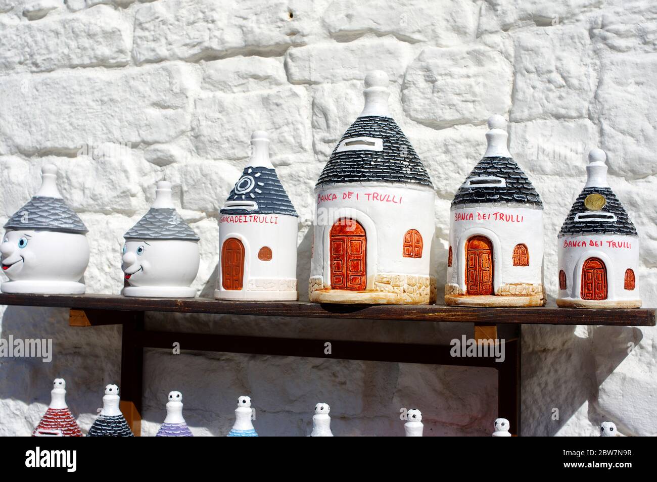 Decorative piggy banks - Ceramic miniatures of trulli houses Stock ...
