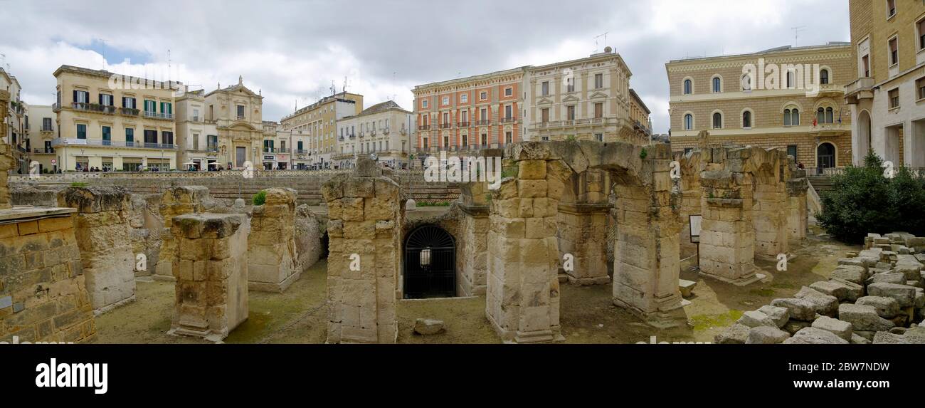 LECCE, APULIA,ITALY - MARCH 30, 2018: Panoramic view of the majestic ...