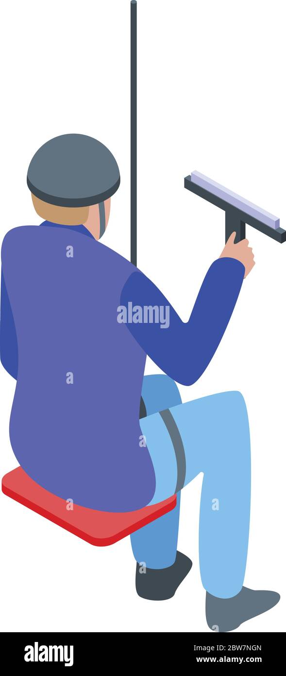 Cleaning skyscraper window Stock Vector Images - Alamy