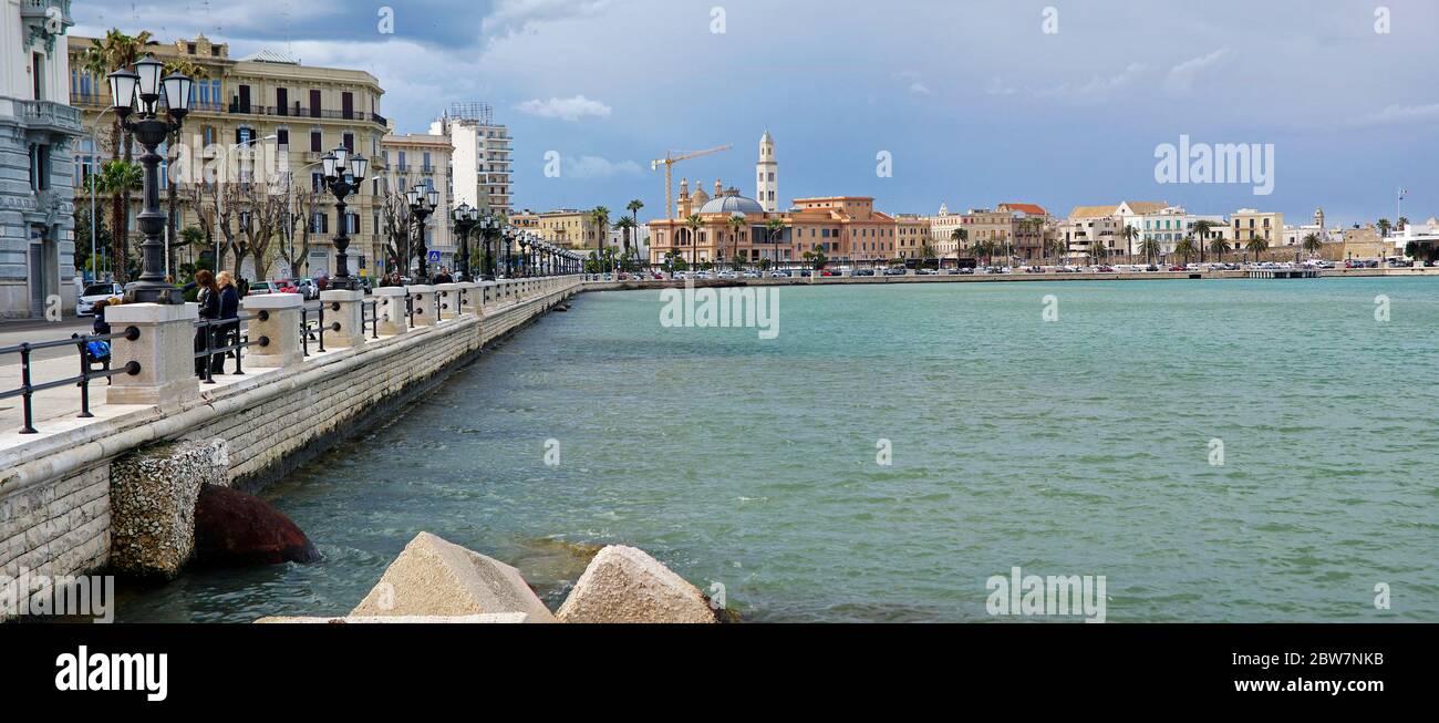 BARI, ITALY - APRIL 1, 2018: Lungomare Nazario Sauro. Seafront ...