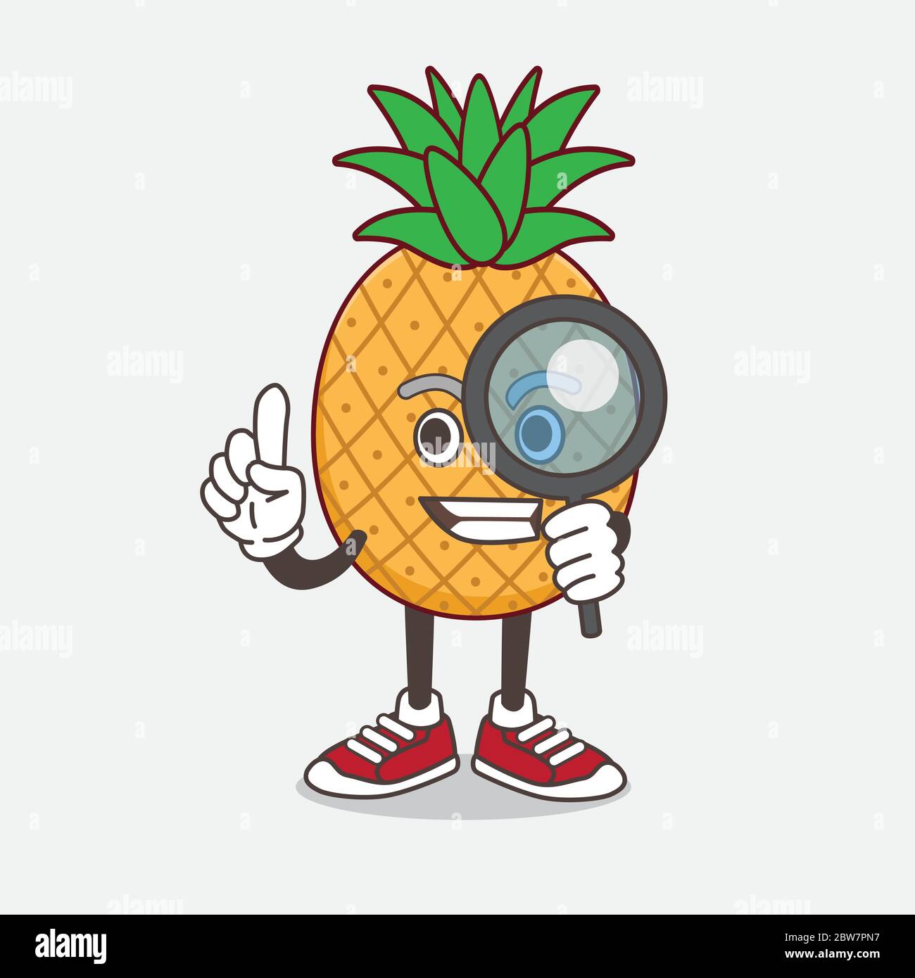 An illustration of Pineapple Fruit cartoon mascot character as Detective design Stock Vector ...