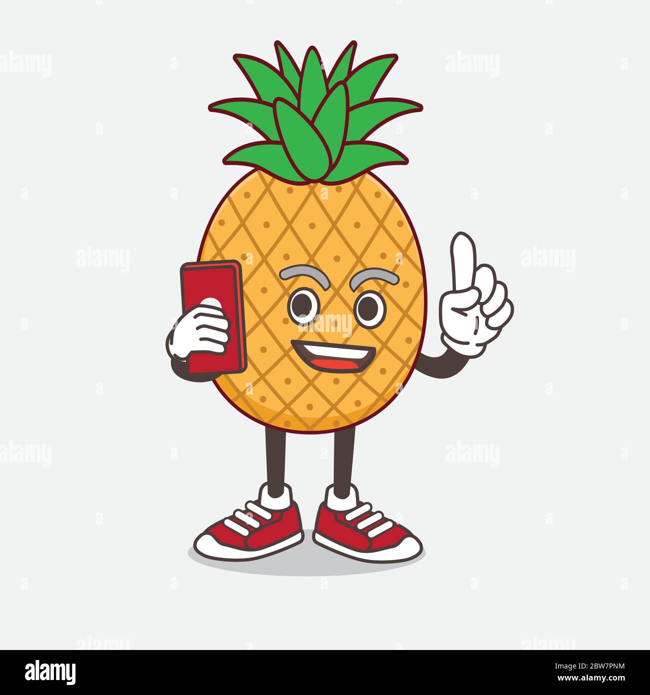 An illustration of Pineapple Fruit cartoon mascot character speaking on ...