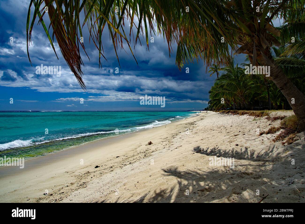 Beach at Le Morne Brabant, one of the finest beaches in Mauritius and ...