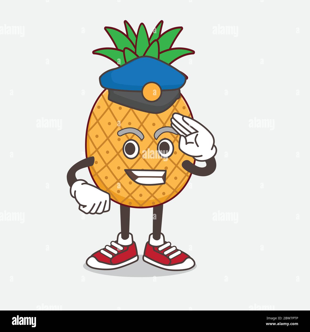 An illustration of Pineapple Fruit cartoon mascot character working as ...