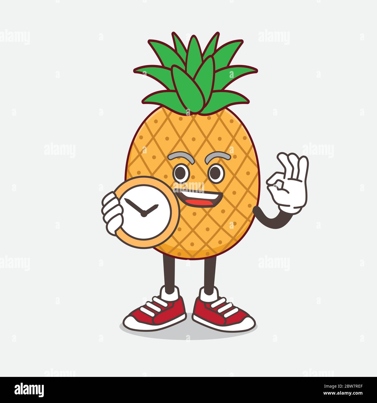 An illustration of Pineapple Fruit cartoon mascot character holding a ...