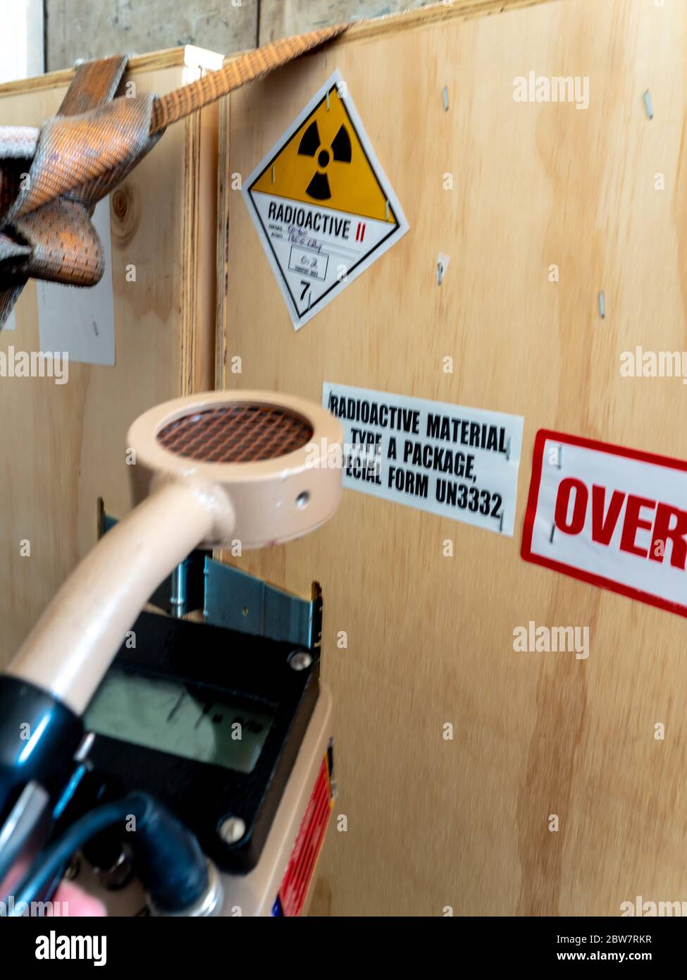 Hand-held radiation survey instrument detecting on radioactive material ...