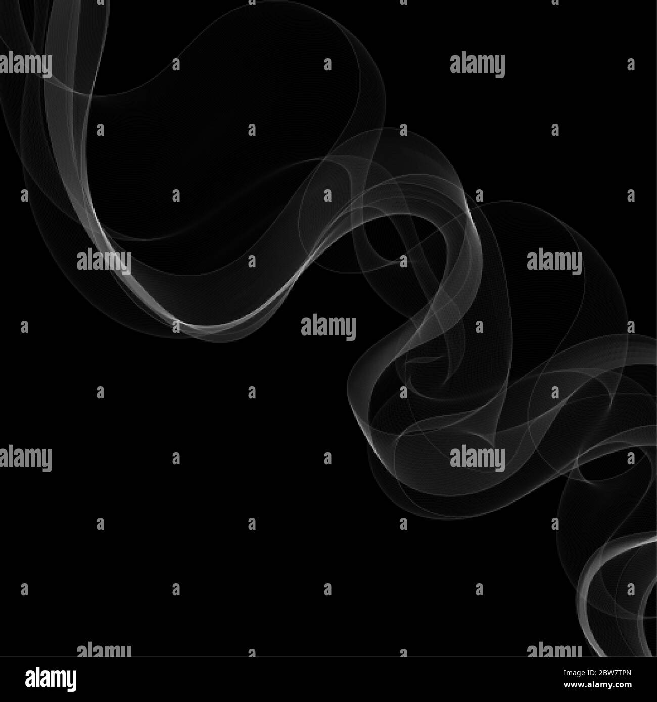 Vector wavy smoke on Black and White Stock Photos & Images - Alamy