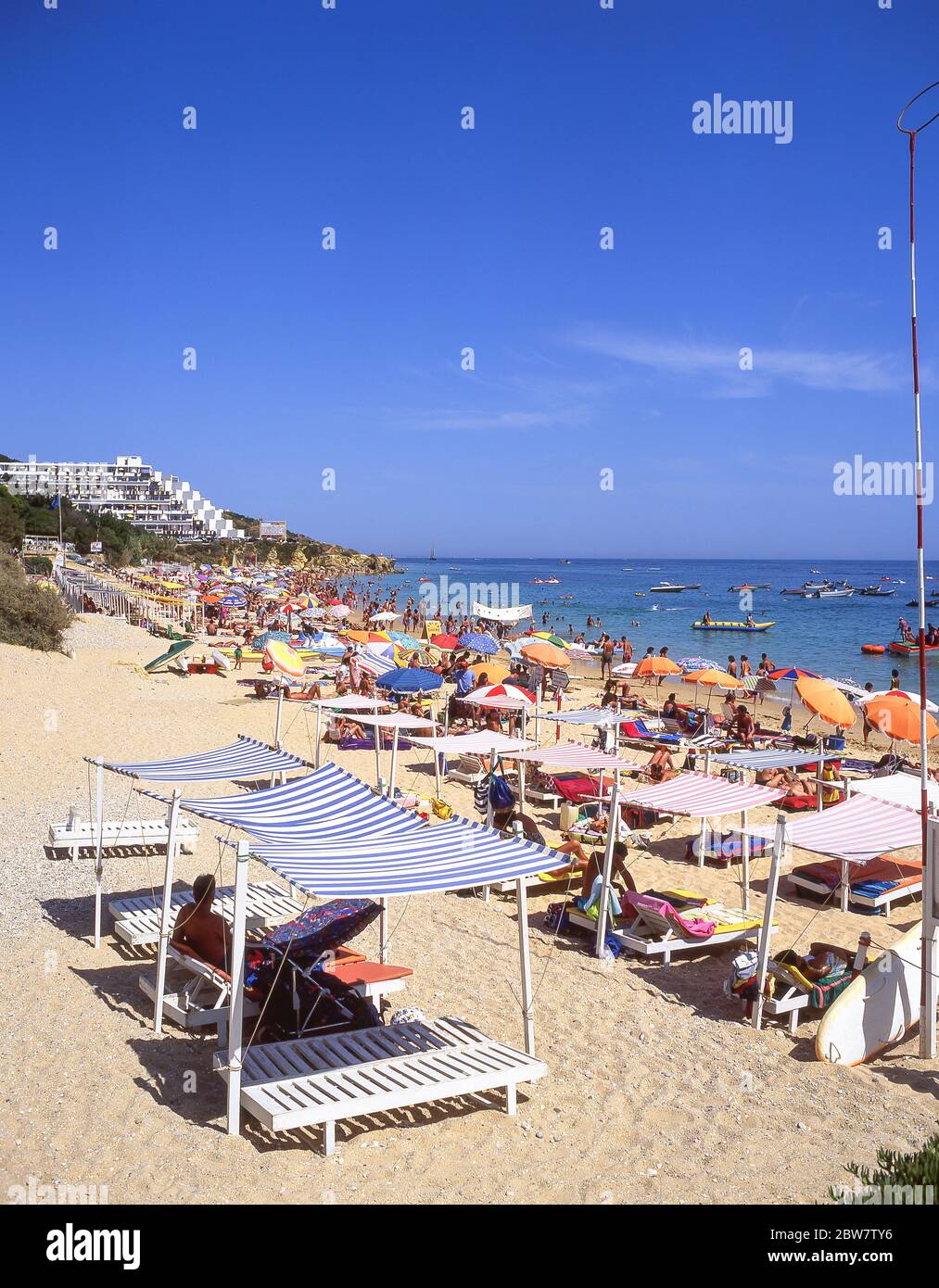 Beach view, Praia da Oura, Faro District, Algarve Region, Portugal ...