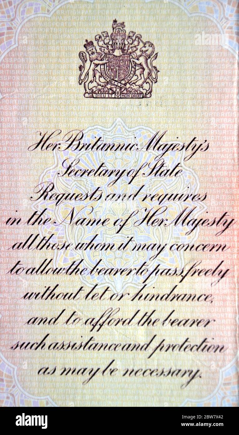 British Passport First Page