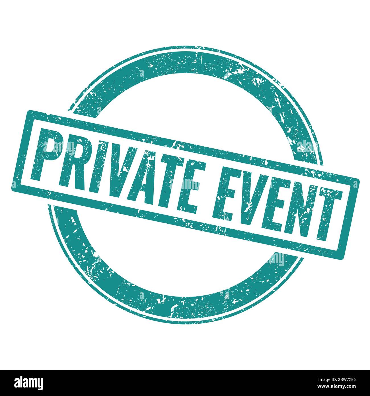 PRIVATE EVENT blue grungy round stamp sign Stock Photo - Alamy