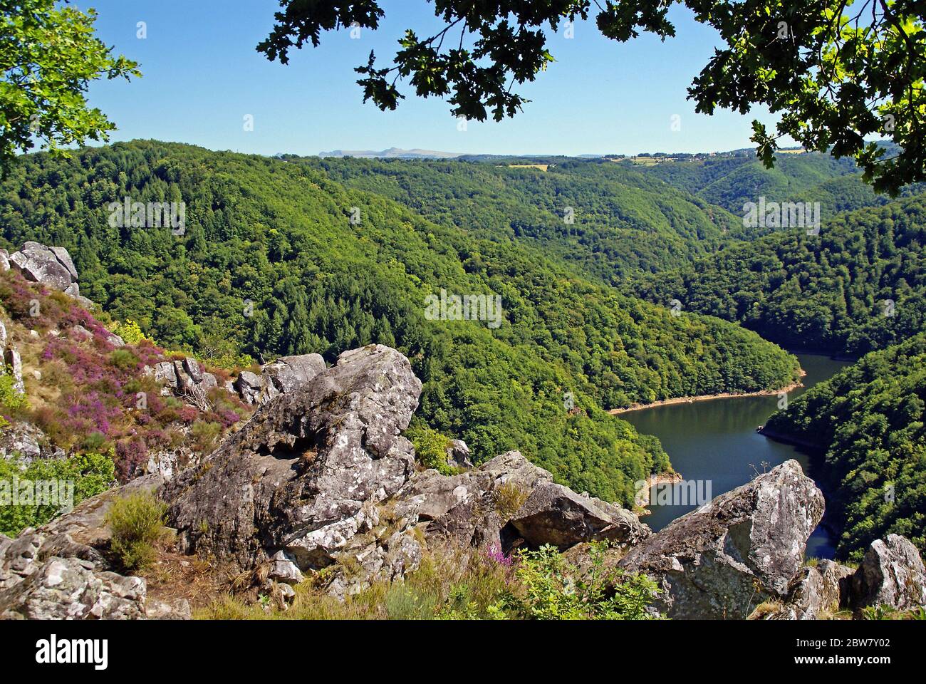 The view from the Belvedere Gratte Bruyere, near Nuevic, France showing ...