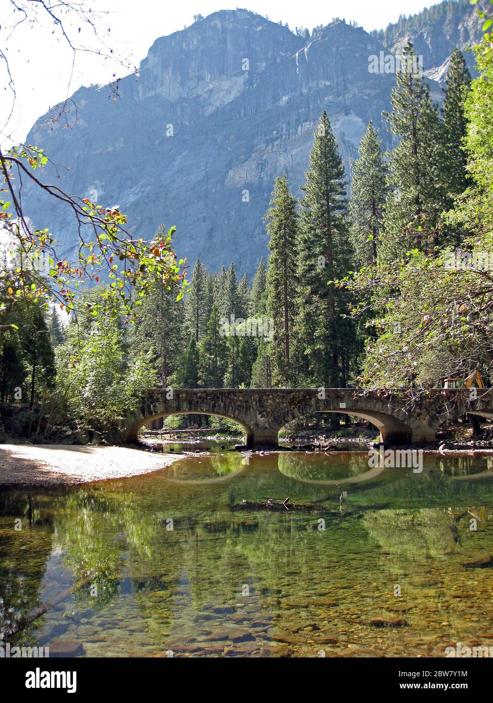 Yosemite National Park: the Merced River from the grounds of the ...