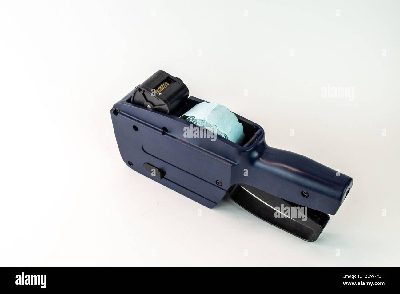 blue and black belt pricing machine to price goods for sale Stock Photo ...