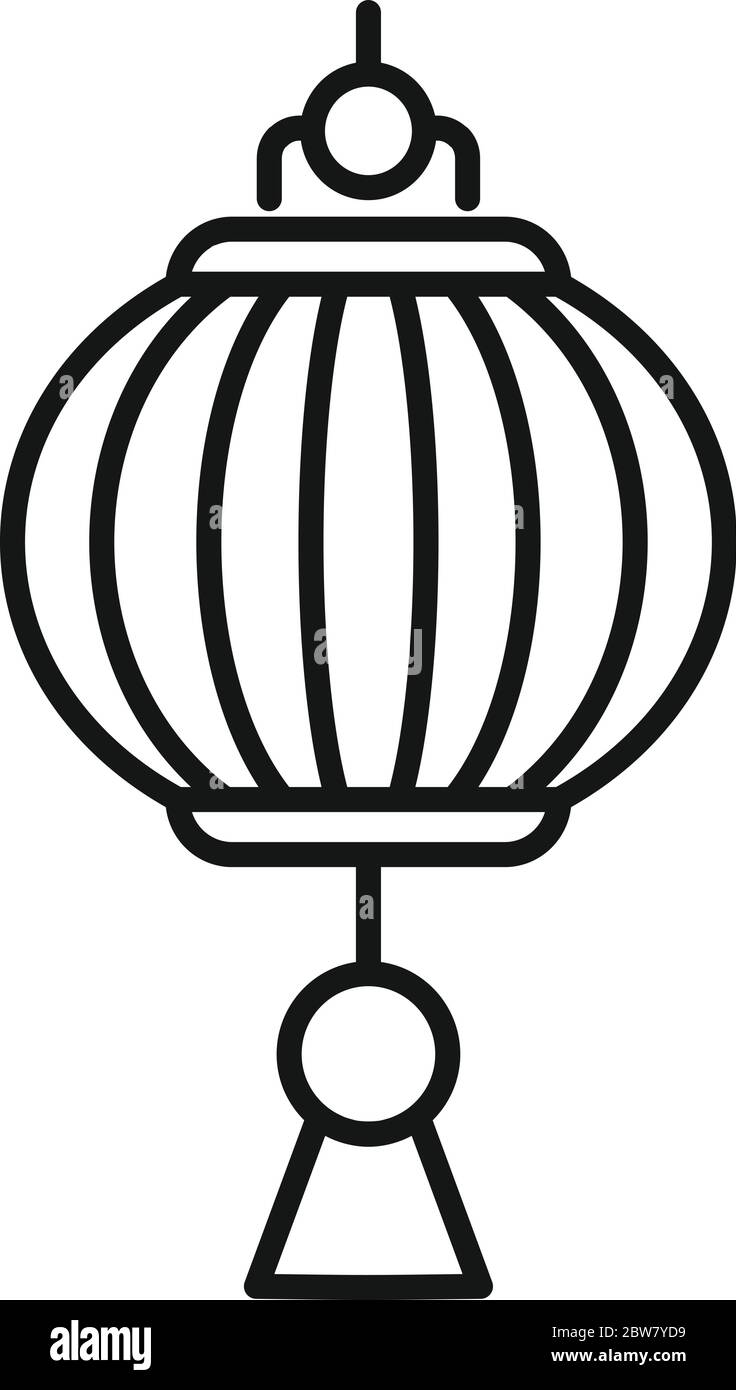 Festival chinese lantern icon. Outline festival chinese lantern vector ...