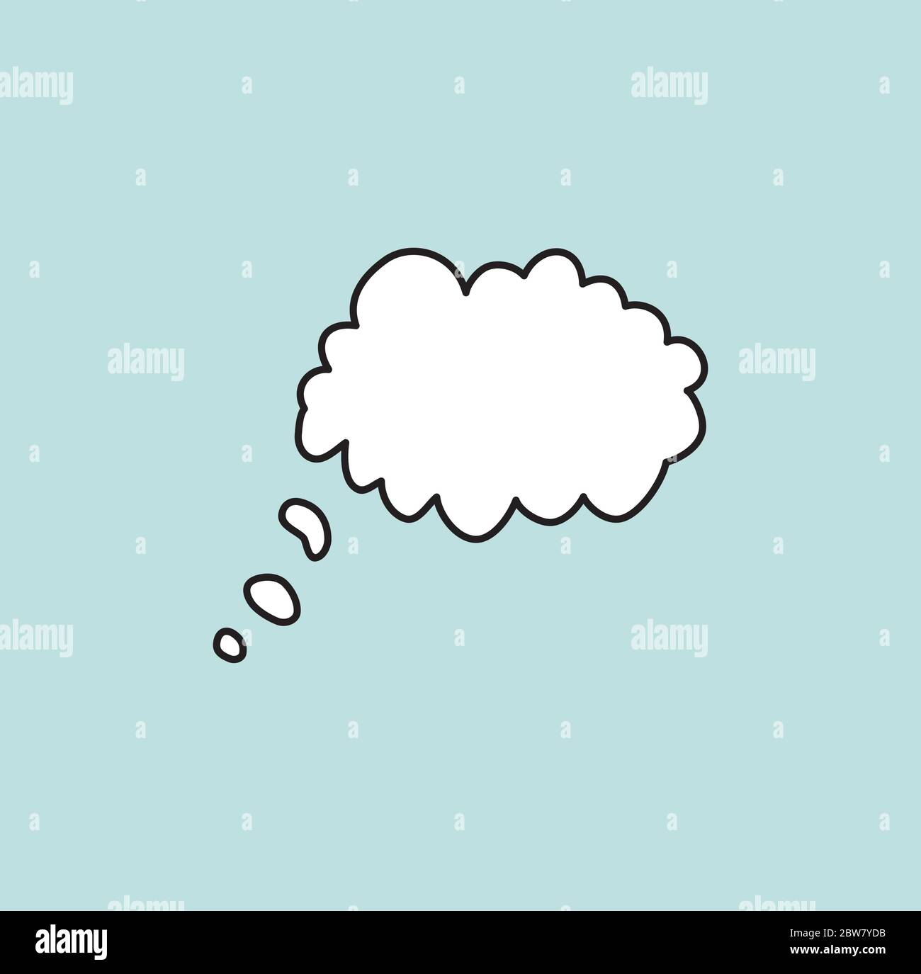 Speech bubble cloud in doodle style. Isolated vector illustration Stock ...