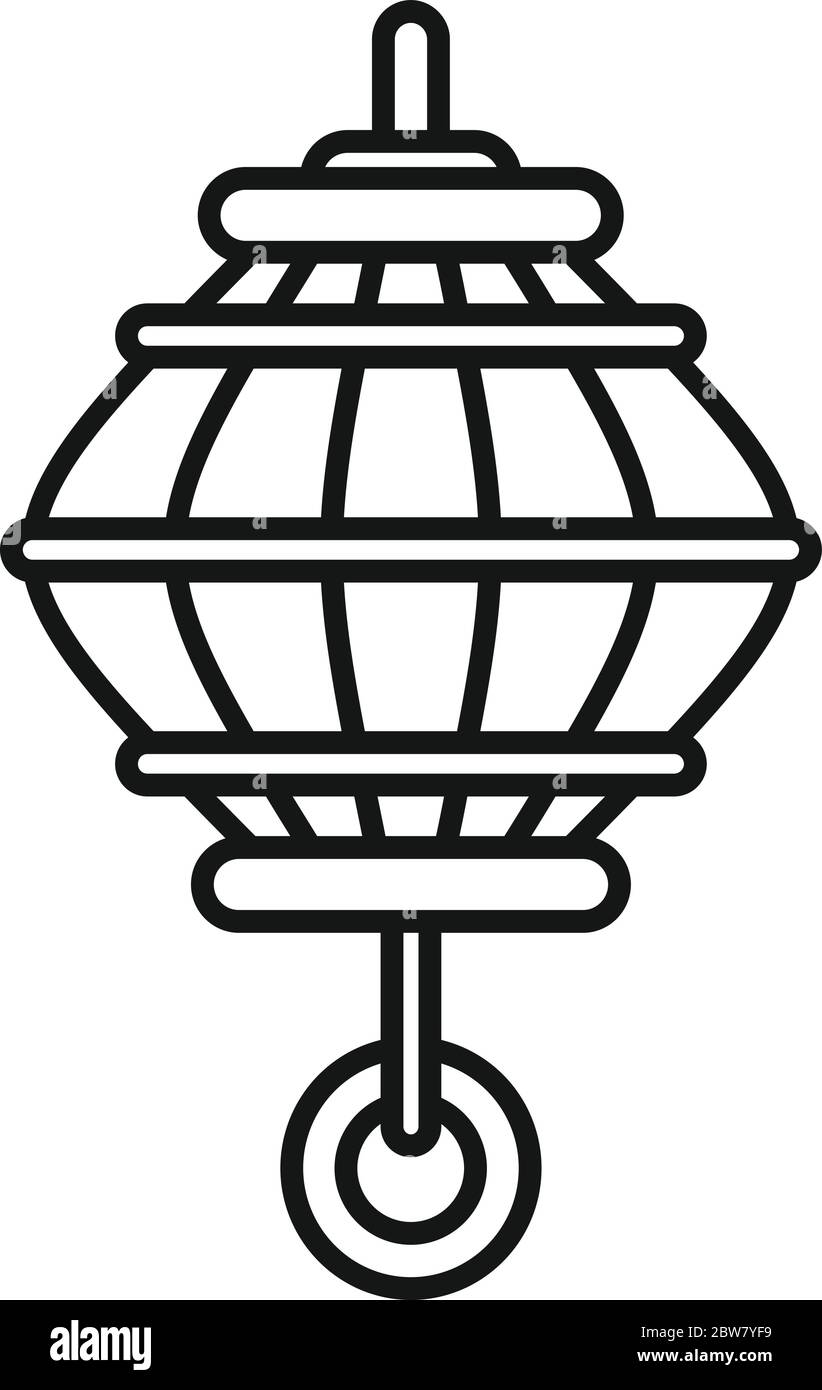 Oriental lantern icon. Outline oriental lantern vector icon for web ...