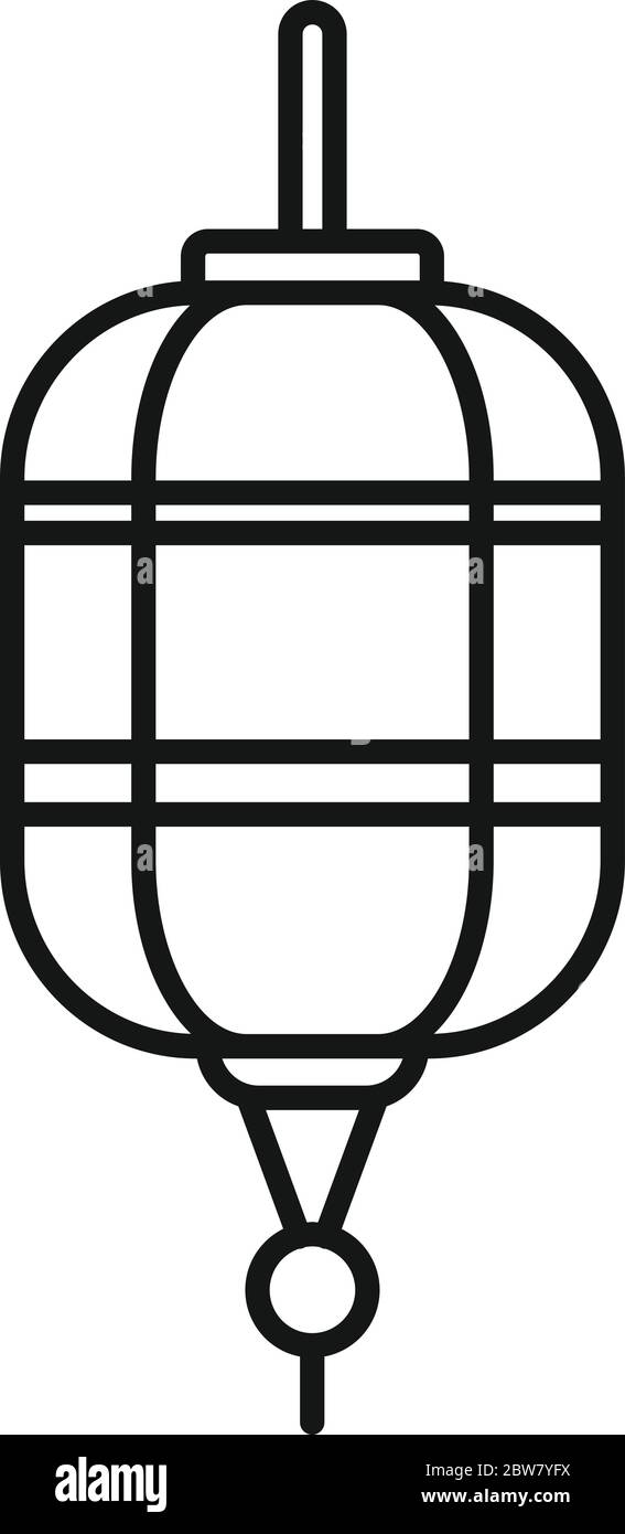 Paper chinese lantern icon. Outline paper chinese lantern vector icon ...