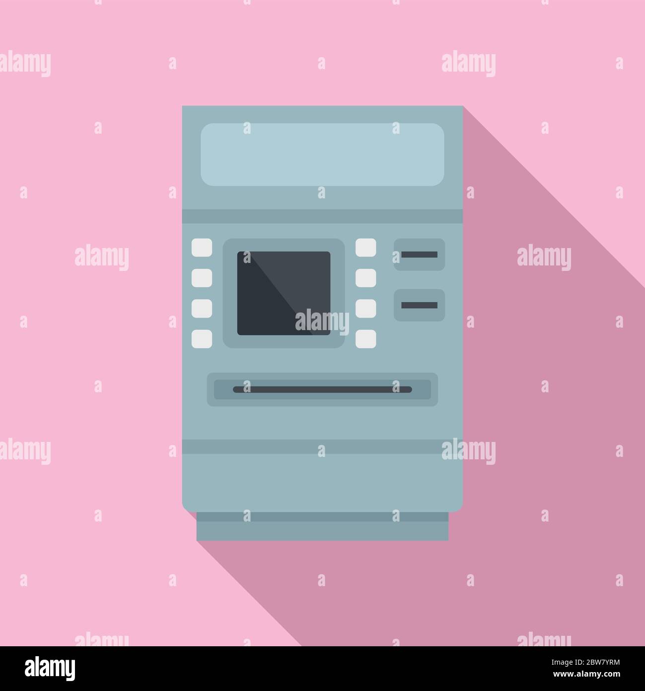 Cash atm receipt icon. Flat illustration of cash atm receipt vector ...