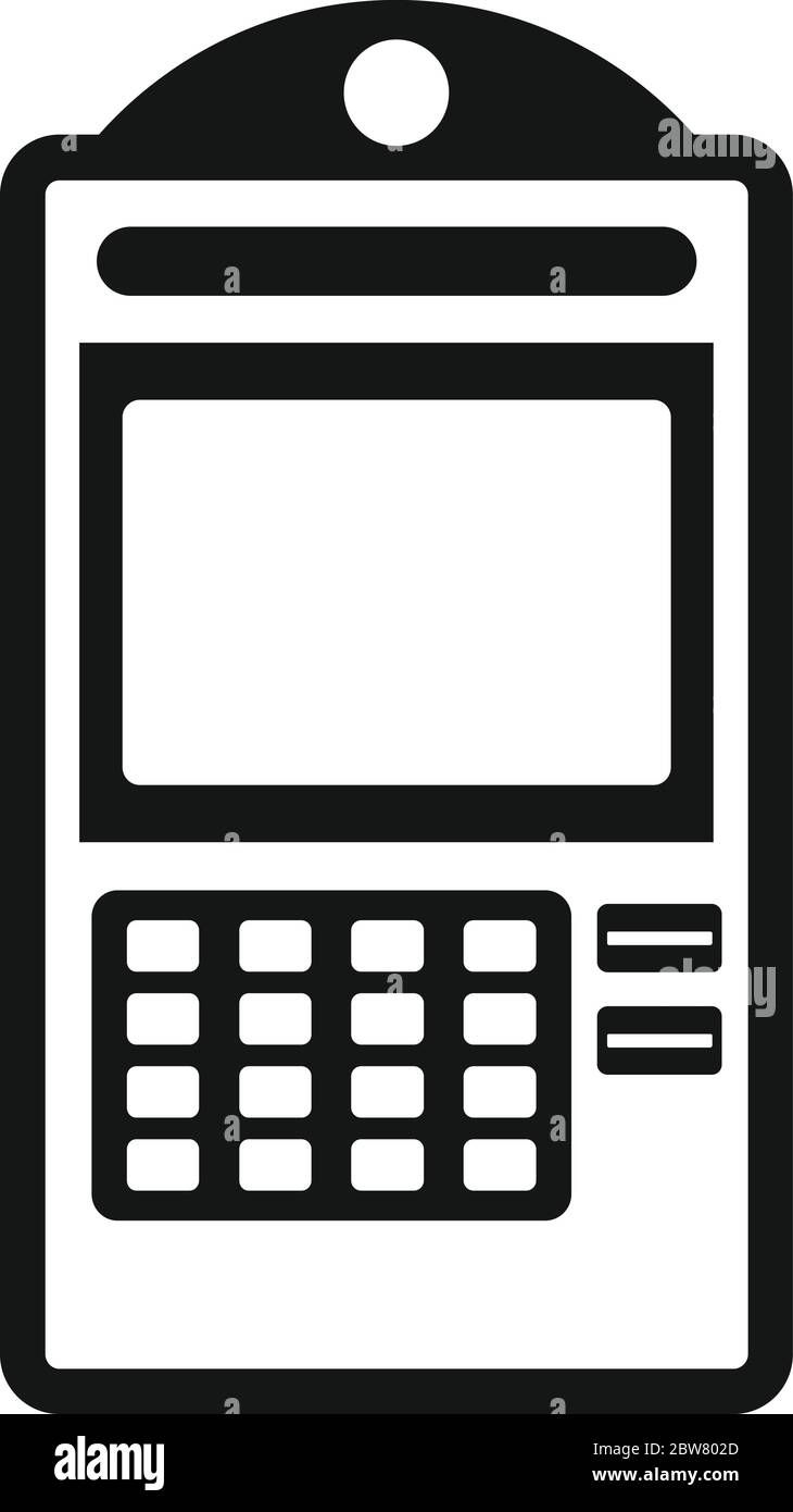 Atm online pay icon. Simple illustration of atm online pay vector icon ...