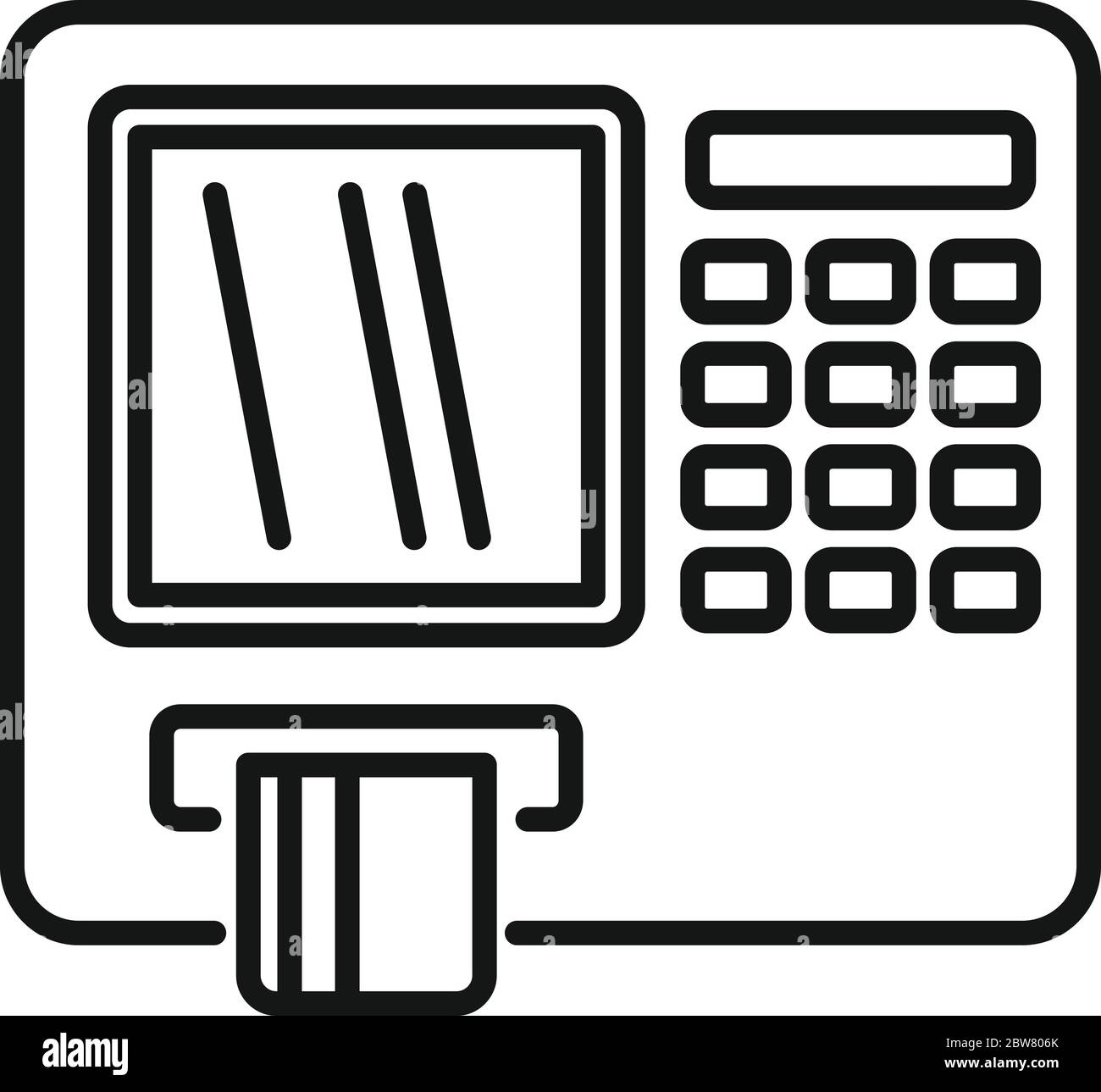 Atm machine icon. Outline atm machine vector icon for web design ...