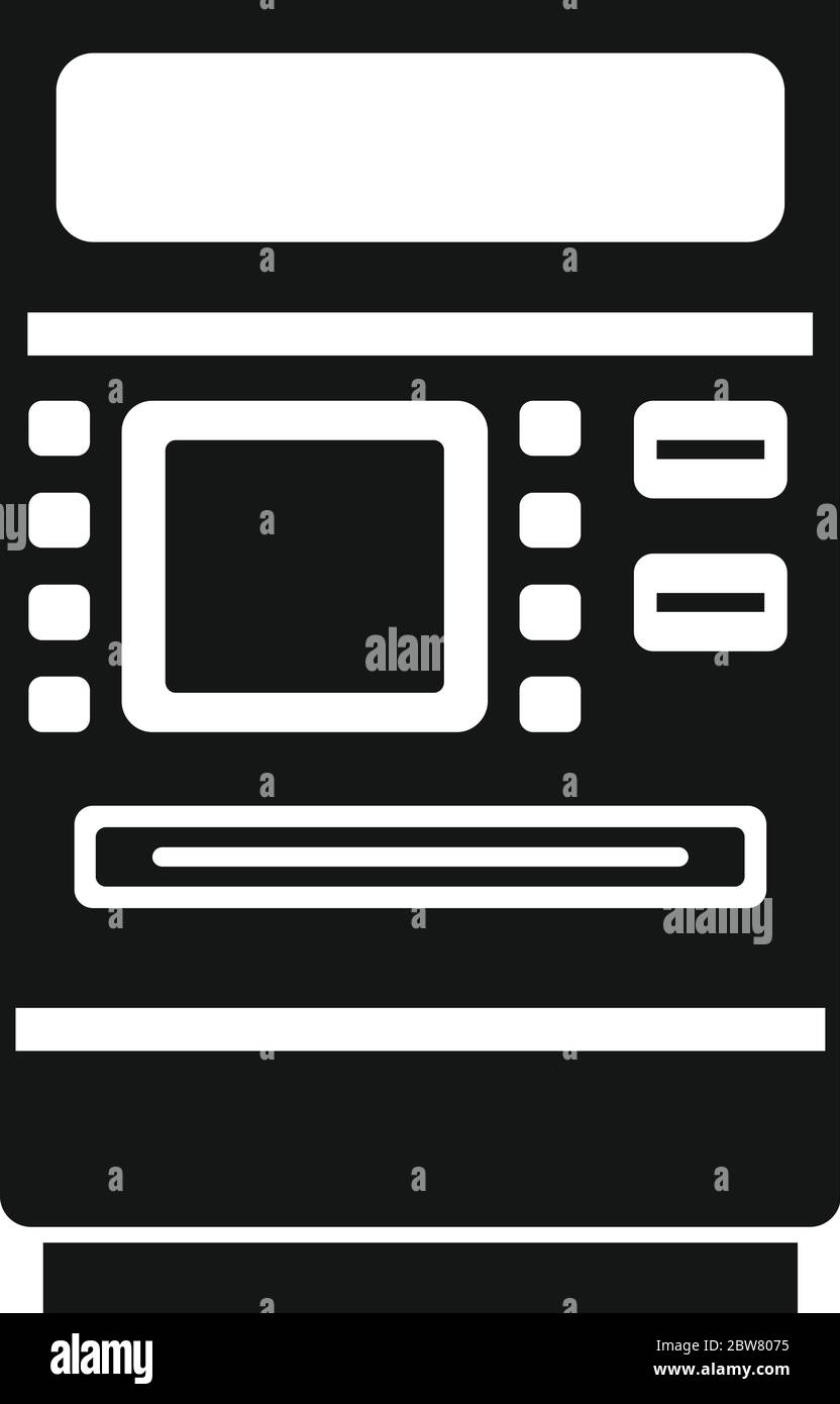 Cash atm receipt icon. Simple illustration of cash atm receipt vector ...