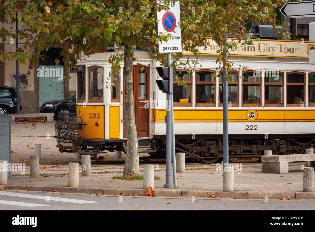 An old classic yellow tramway in Porto, Portugal Stock Photo - Alamy