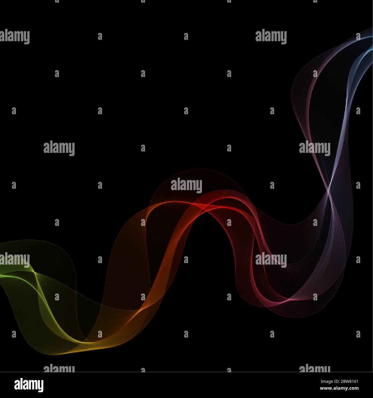 colored neon wave. Abstract vector lines. presentation template Stock ...
