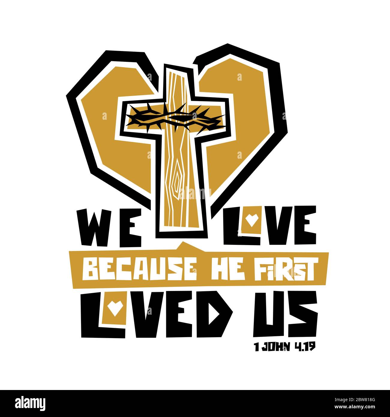 Christian typography, lettering and illustration. We love because he ...