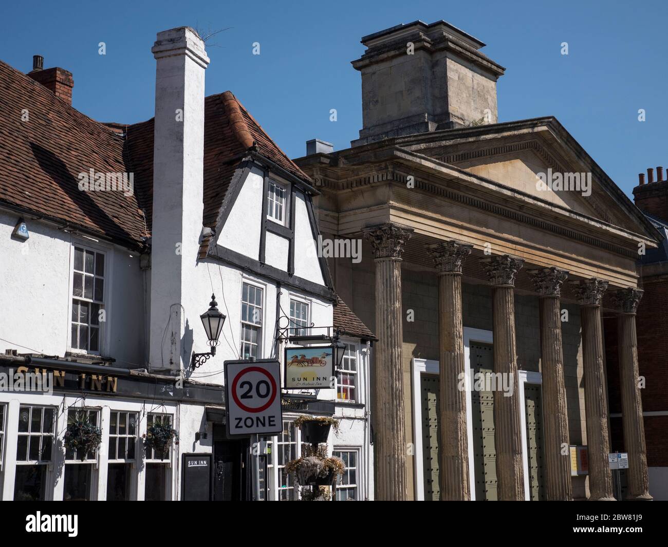 Castle Street, The Sun Inn, and st Marys Church, Reading, Berkshire ...
