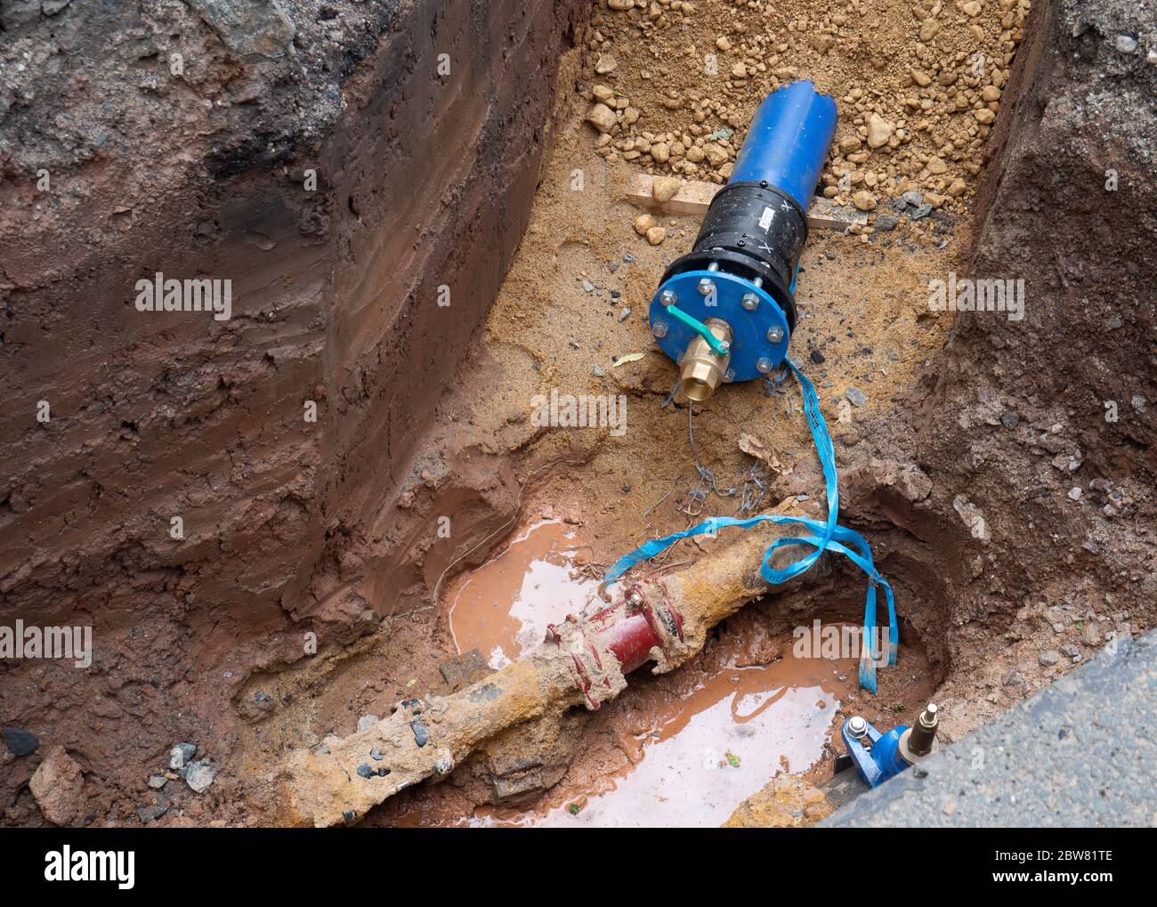Water pipe construction site in civil engineering Stock Photo - Alamy