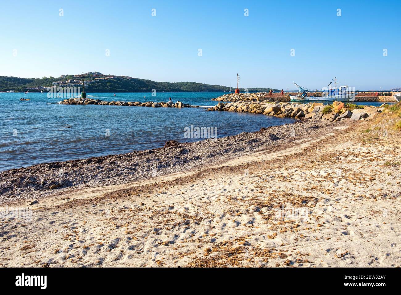 Marinella, Sardinia / Italy - 2019/07/16: Panoramic view of Golfo di ...